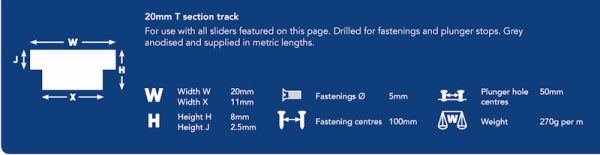 20mm T Section Track - Barton Marine